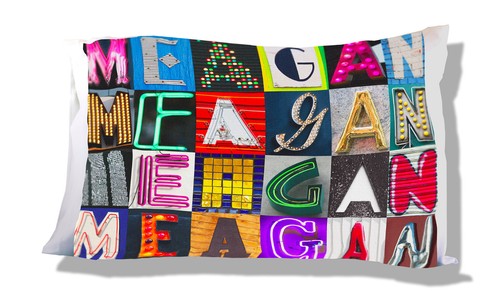 MEAGAN Personalized Pillowcase featuring photos of actual sign letters ...