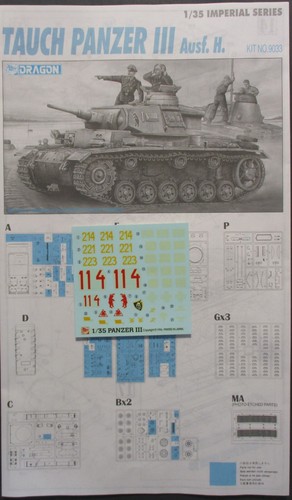 Dragon 1/35th Scale Tauch Panzer III Ausf H -Decals Kit No. 9033 | eBay