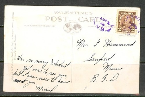 CANADA GRAND BAY NB 1935 PURPLE SPLIT CIRCLE DRY DOCK ST JOHN PPC TO ...