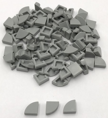 Lego 100 New Light Bluish Gray Tiles Round 1 x 1 Quarter Flat Smooth ...