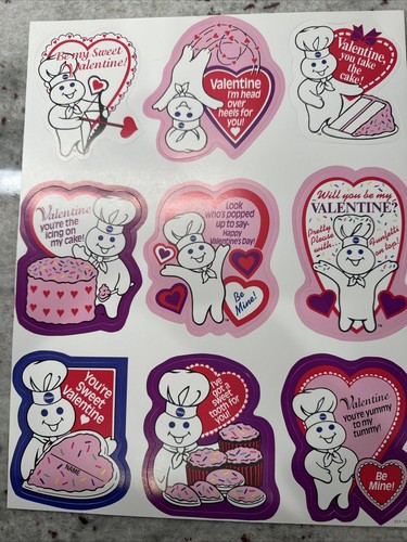 Vintage Pillsbury Doughboy Poppin'Fresh Valentine's Day Cards Sheet of ...