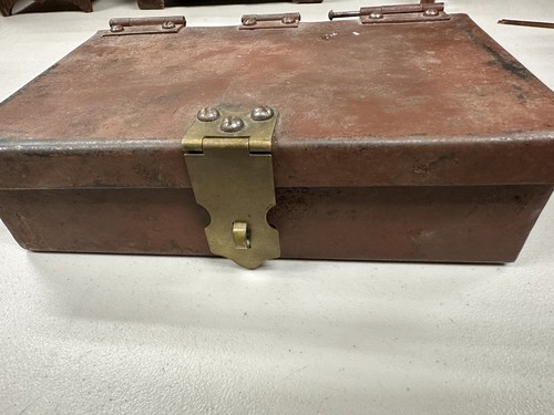 Antique Vintage Metal Lock Box | eBay