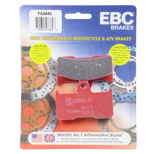 EBC "X" Carbon Graphite Brake Pad Carbon graphite - Rear Brake# FA344X ...