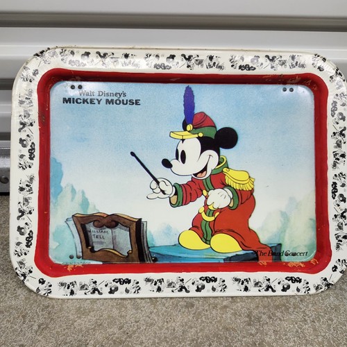 Vintage 1980s Disney Mickey Mouse The Band Concert TV Lap Metal Tray ...