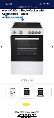 Free Standing Electric Cookers 60cm for sale | eBay