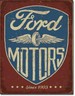 Ford Motors Shield Embossed Tin Sign 10" x 12.4" | eBay