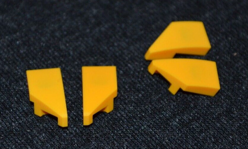 (4 - 2 pair) 1x2 Bright Light Orange Smooth Finishing Bow Tile w/ 45 ...