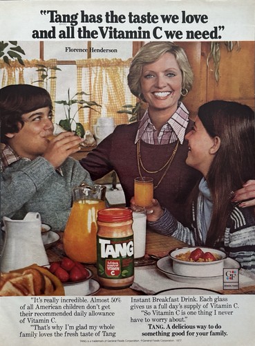 1978 Tang Drink Mix Original Vintage Advertisement Florence Henderson ...