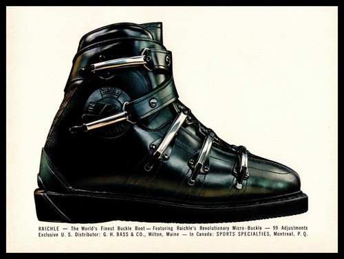 1965 Raichle Micro Buckle Ski Boots G. H. Bass Wilton Maine Horizontal ...