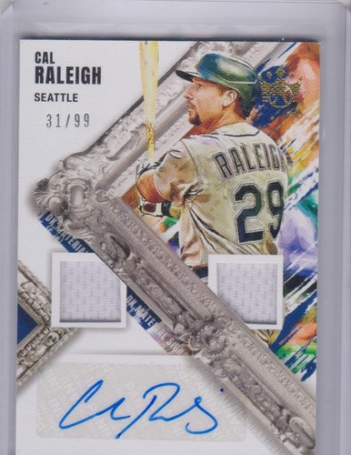 #31/99 Auto Dual Jersey Cal Raleigh DK Material Signatures 2022 Diamond ...