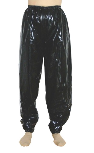 PVC Trousers Joggers Pants Bottoms Pull On Vinyl Plastic Mens Womens ...