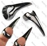 CRYSTAL rhinestone LONG CLAW RING nail TALON black/silver GOTH,PUNK ...