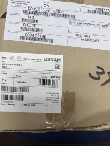 Box of 140 Osram H8 Original OEM Halogen Fog Headlight Bulb | 64212 | eBay