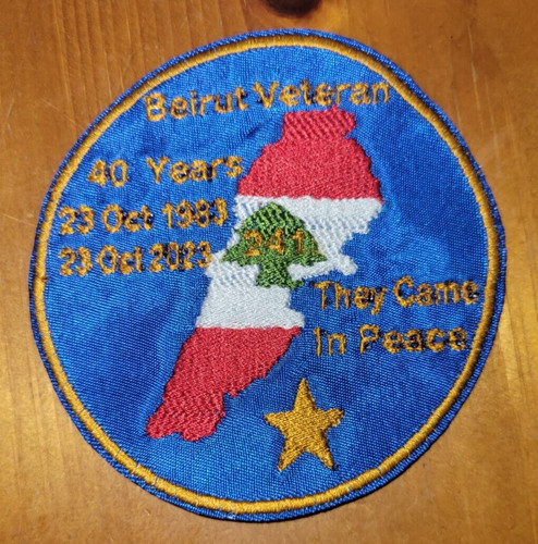 Beirut Veteran 40th Anniversary - Military - Iron On Patch 10815 | eBay