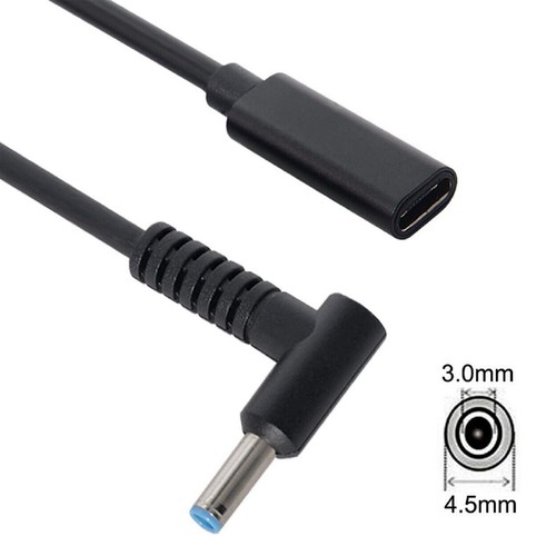 Type C Female Input to DC 4.5mm x 3.0mm Power PD Charge Cable For HP ...