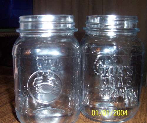 2 Vtg.Joe's Crab Shack Glass Mason Jars Anchor Hocking Beverage ...