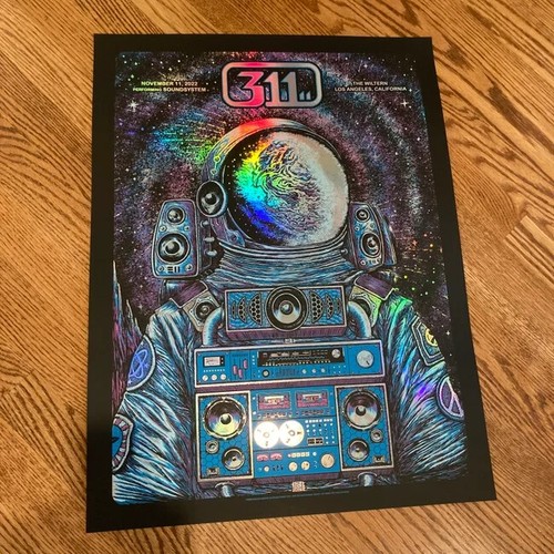 RARE 311 Soundsystem BLUE RAINBOW FOIL Poster AP S/N #/15 Los Angeles ...