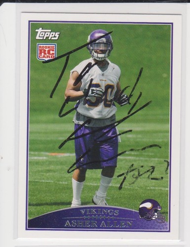ASHER ALLEN MINNESOTA VIKINGS 2009 TOPPS #338 GEORGIA PERSONAL ...