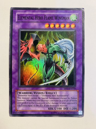 Yugioh Elemental Hero Flame Wingman Super Rare DP1-EN010 Played | eBay