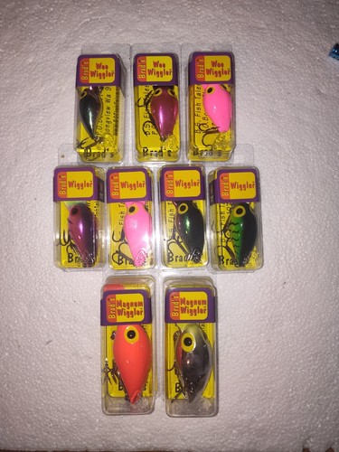 Brad's Wee Magnum Wiggler Fishing Lure Tackle Lot of 9 (Wiggle Wart ...