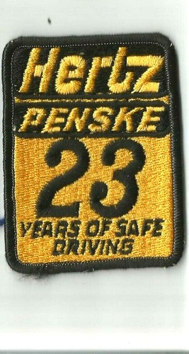 Hertz Penske truck 23 years of safe driving driver patch 3-1/2 X 2-5/8 ...