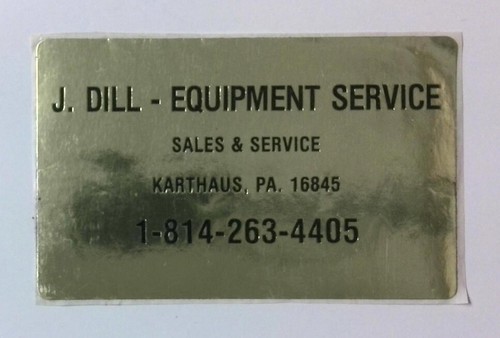 Vintage J Dill Equipment Service Karthaus Pennsylvania Coal Mining ...