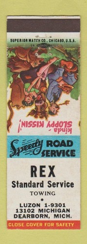 Matchbook Cover - Rex Standard oil gas Dearborn MI hillbilly | eBay