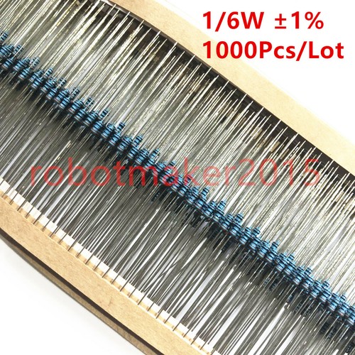 1000Pcs 1/8W 1/6W Metal Film Resistor ±1% 1K -910K Ω Ohm 1 K - 910 K ...