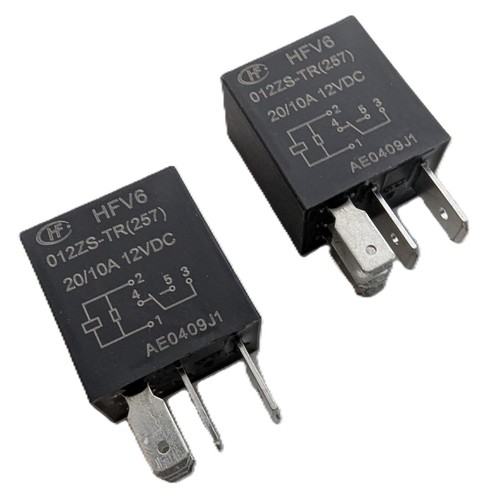 2pcs Hongfa HFV6/012ZS-TR(257) Automotive Relay 12Vdc 20/10A SPDT 5-Pin ...