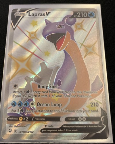 Lapras V SHINY SV110/SV122 Shining Fates NM Full Art Ultra Rare Pokemon ...