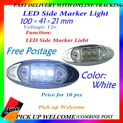 10x 12v White Led Side Marker Light Tail Light Lamp Clearance Trailer ...