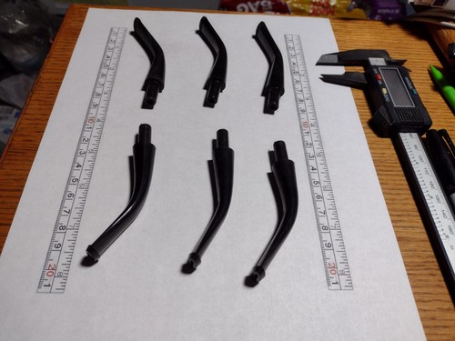 Lot of 6 Bent Plastic Tobacco Pipe Stems Mouth Pieces bits One Size NOS ...