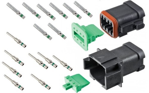 Deutsch DT8-1-CAT 8 Way DT Series CAT Spec Connector Kit with Green ...
