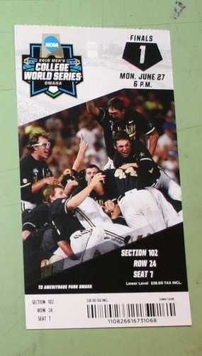 2016 COLLEGE WORLD SERIES CWS FINALS GAME 1 TICKET ARIZONA - COASTAL ...