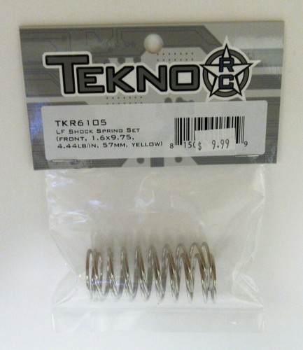 Tekno RC LF Shock Spring Set (Front, 1.6x9.75, 4.44LB/IN, 57mm Yellow ...