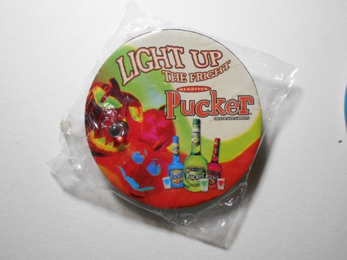2-1/2" Light Up the Fright Pucker Sweet & Sour Schnapps foam pinback ...