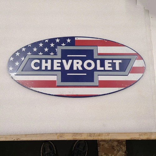 Chevy Chevrolet bowtie car logo embossed metal sign | eBay