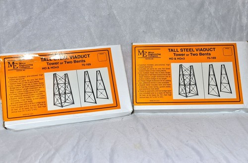 2 Unassembled HO Micro- Engineering #75-169 TALL STEEL TOWER OR TWO ...