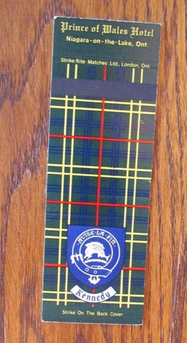 FISH MATCHBOOK COVER: PRINCE OF WHALES HOTEL NIAGARA-ON-THE-LAKE ...