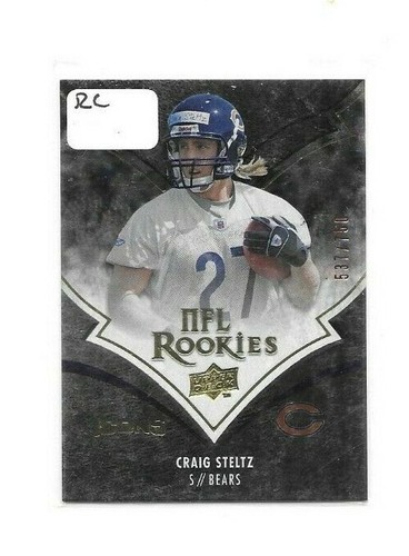 CHICAGO BEARS TIGERS CRAIG STELTZ 2008 ICONS ROOKIE FB CARD 750 MADE ...
