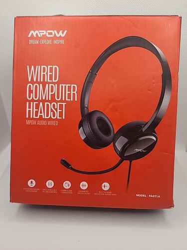MPOW USB Wired Computer Headset - Noise Reduction, USB PA071A brand new ...