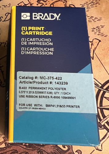 New print cartridge BRADY. Catalog #MC-375-422 | eBay