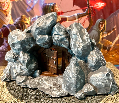 Huge Rocky Cave Lair w/ Door miniature Dungeons & Dragons D&D painted ...