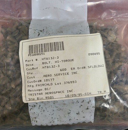 Fairchild HT8132-3 Rev-M Hi-Torque Bolt (Pack of 600 Each) | eBay