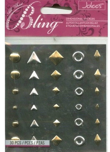STUDS Bling Gold Silver Metallic Accents Jolee's Stickers Crafts ...
