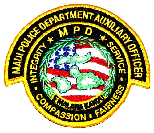 MAUI POLICE DEPARTMENT AUXILIARY OFFICER HAWAII HI Sheriff Police Patch ...