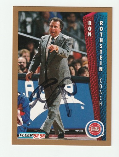 Ron Rothstein Signed 1992-93 Fleer Card #67 Auto Detroit Pistons ...