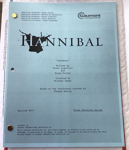 🔥HANNIBAL Studio TV SHOW YAKIMOMO Script #207 Hugh Dancy Mads Mikkelsen ...
