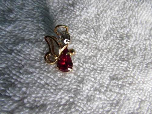 Gold Color Angel Pinback W/ Red & Clear Stones | eBay
