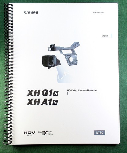 Canon XH G1s / XH A1s Instruction Manual: 155 Pages & Protective Covers ...